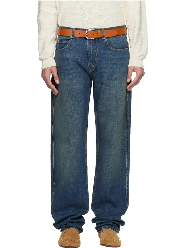 Isabel Marant Étoile Faded Detail Straight Leg Jeans - Blue