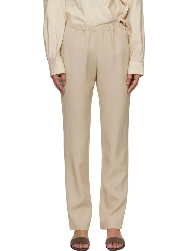 Loulou De Saison Straight-leg Pants With Elasticated Waist - Beige