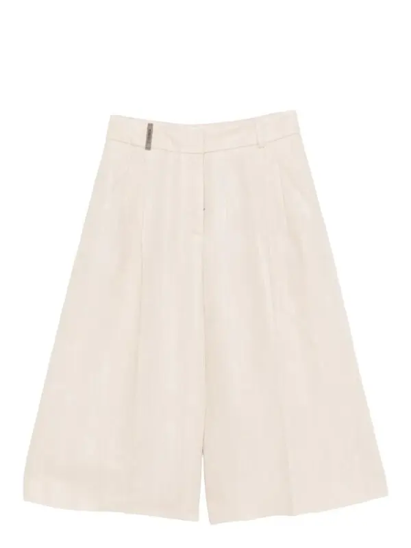 Peserico Front-pleat Shorts - White