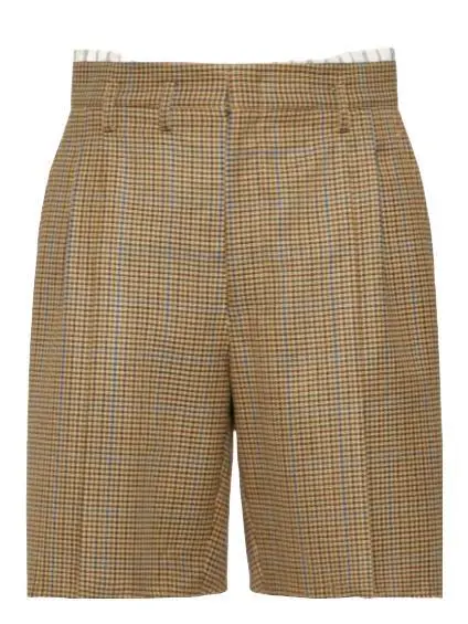 MAISON MARGIELA Tailored Plaid Shorts - Light Brown