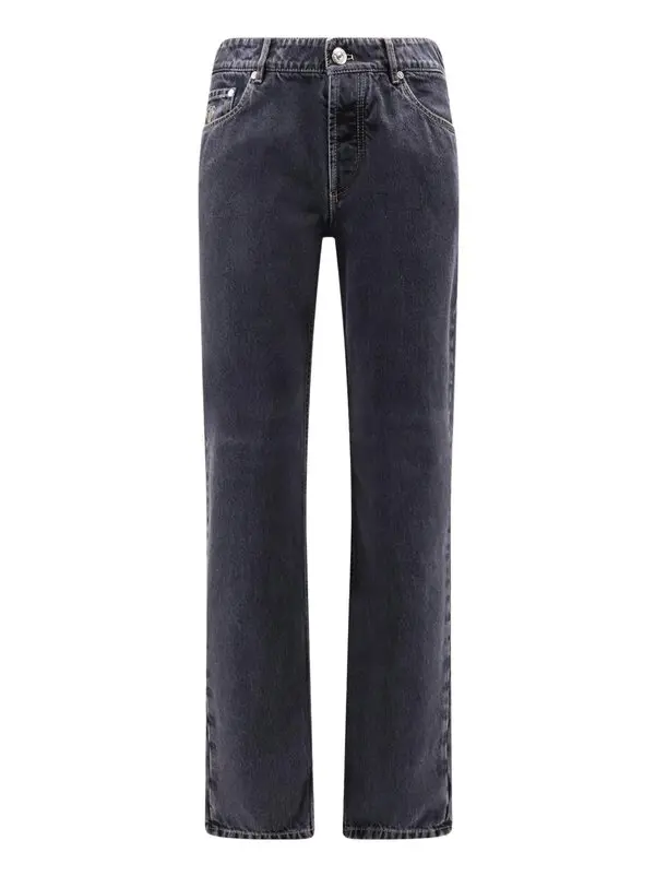 Brunello Cucinelli Logo Patch Jeans - Black