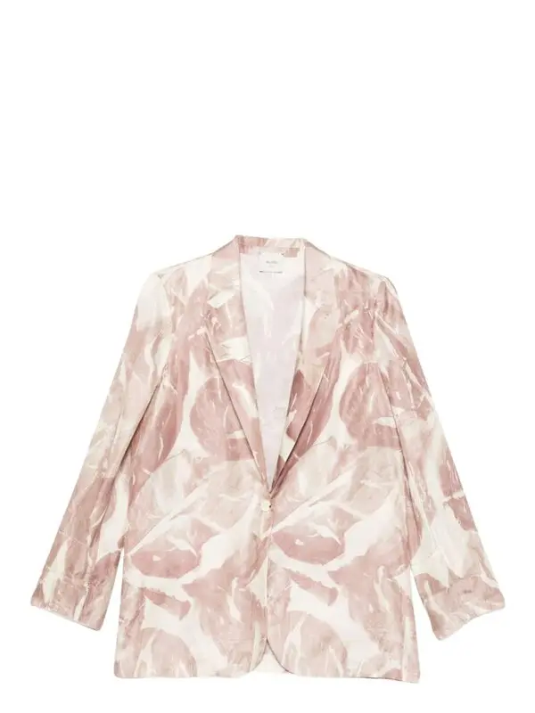 ALYSI Printed Collared Jacket - Nude