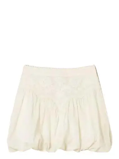 TWINSET Embroidered Mini Skirt - White