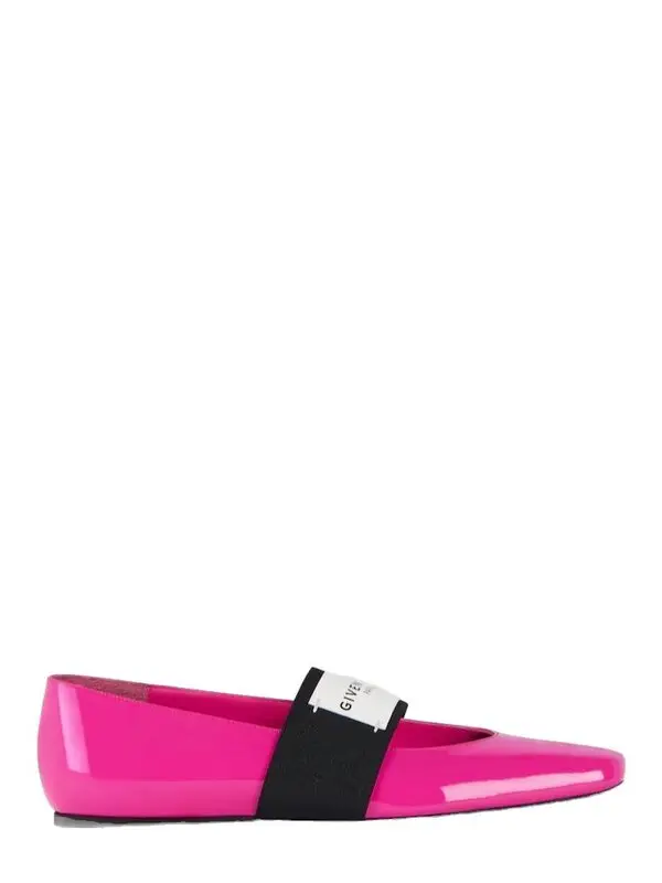 Givenchy Patent Leather Ballet Flats With Logo Strap - Purple-red