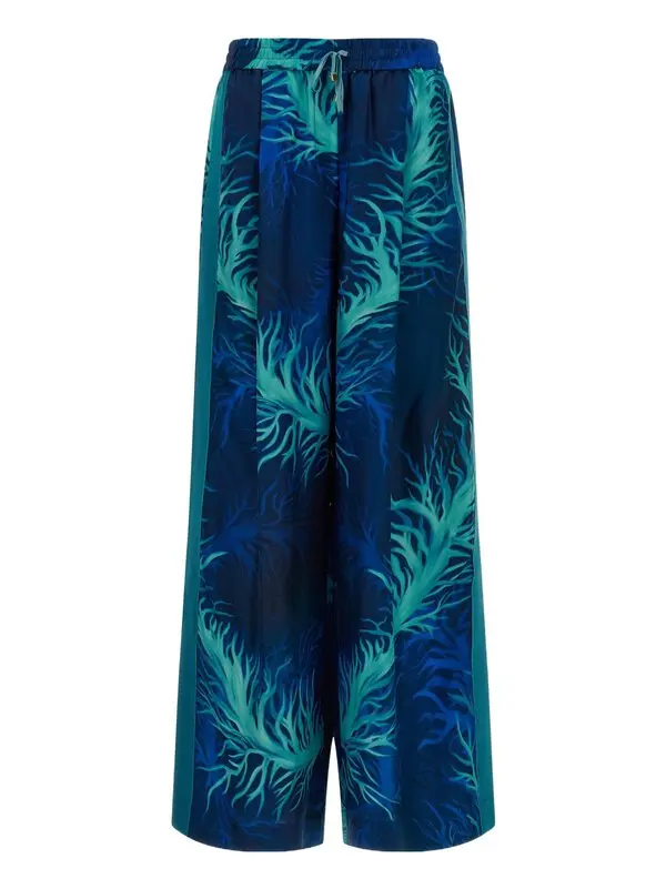 F.R.S FOR RESTLESS SLEEPERS Coral Print Wide-leg Trousers - Blue