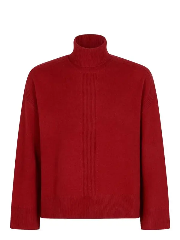 Emporio Armani Roll Neck Ribbed Jumper - Red