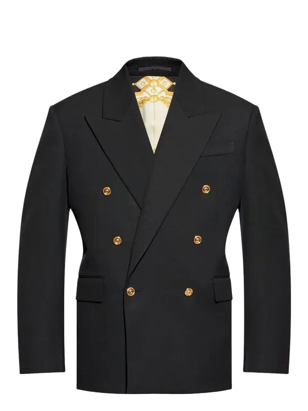 Versace Double-breasted Tailored Blazer - Black