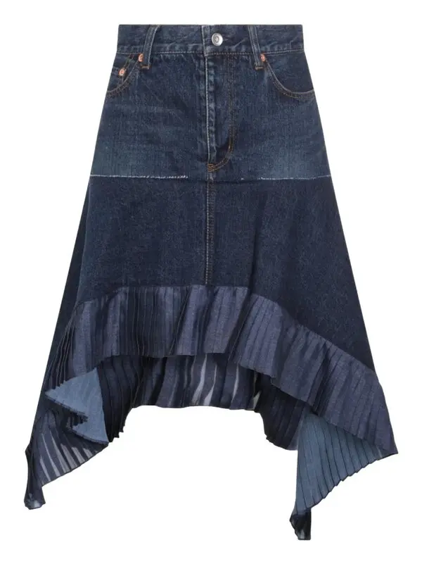 Sacai Asymmetric Denim Skirt - Black