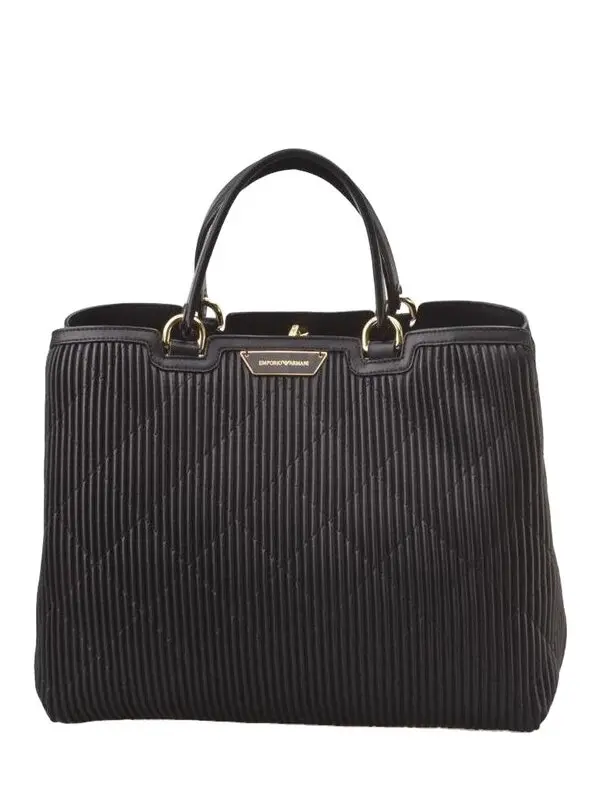 Emporio Armani Quilted Logo Handbag - Black