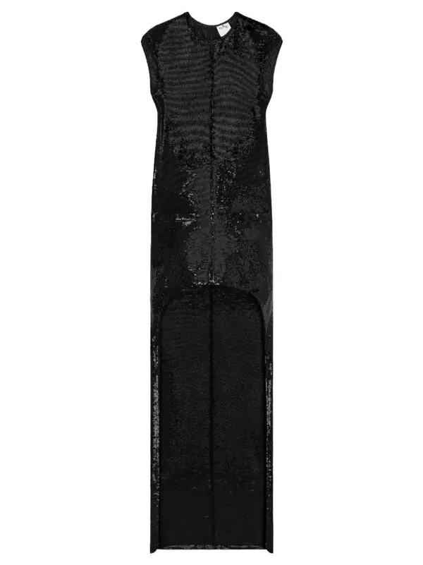 COURREGES Sequined Embellished Maxi Dress - Black