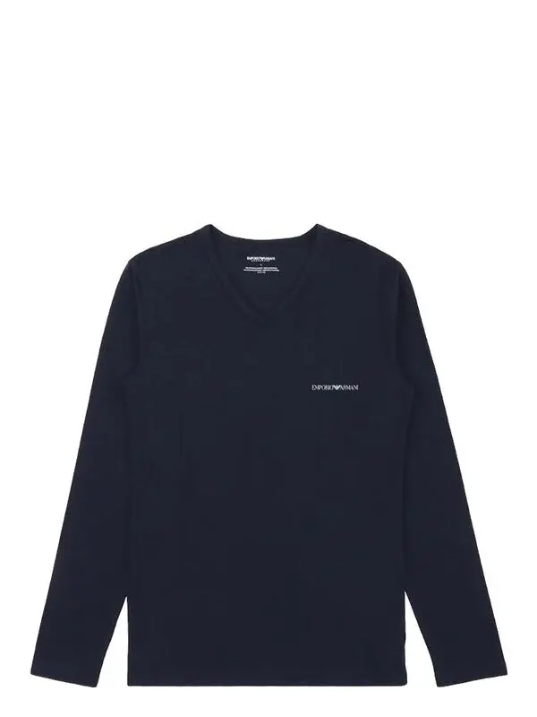 Emporio Armani V-neck Long-sleeved T-shirt - Black