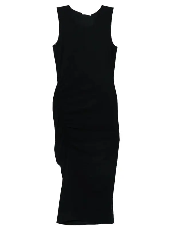 Patrizia Pepe Sleeveless Draped Midi Dress - Black