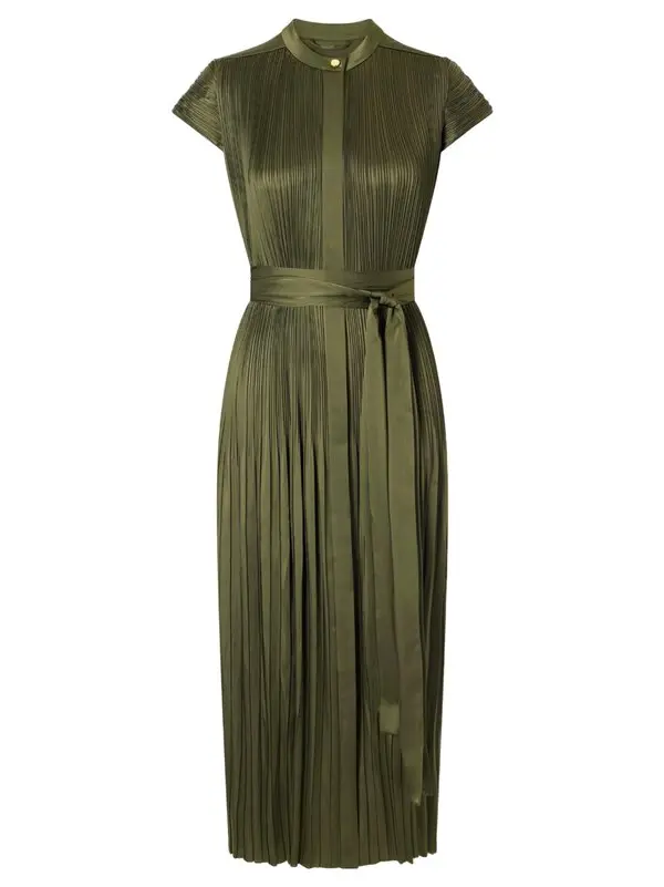 JOSEPH Phare Pleated Dress - Green