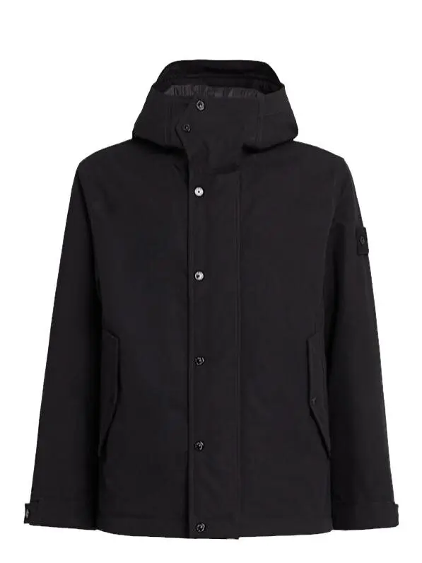 Stone Island Weatherproof Cotton Canvas Short Parka - Black