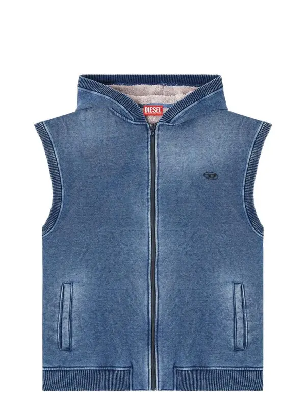 DIESEL® S-hakel Logo-detail Zip-up Hoodie - Medium Blue