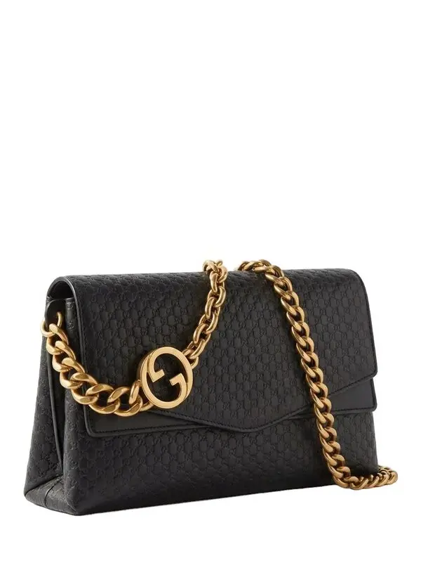 Gucci Chain Linked Large Shoulder Bag - Black