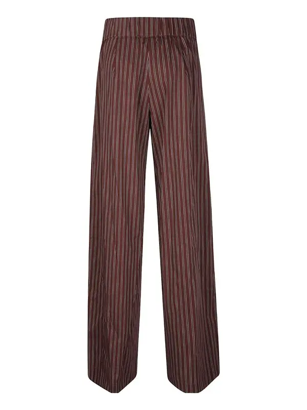 Patrizia Pepe Striped Wide-leg Trousers - Red