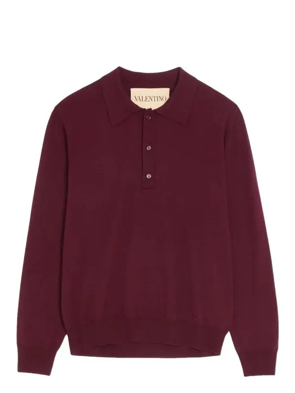 Valentino Garavani Vlogo Long-sleeve Polo Shirt - Red