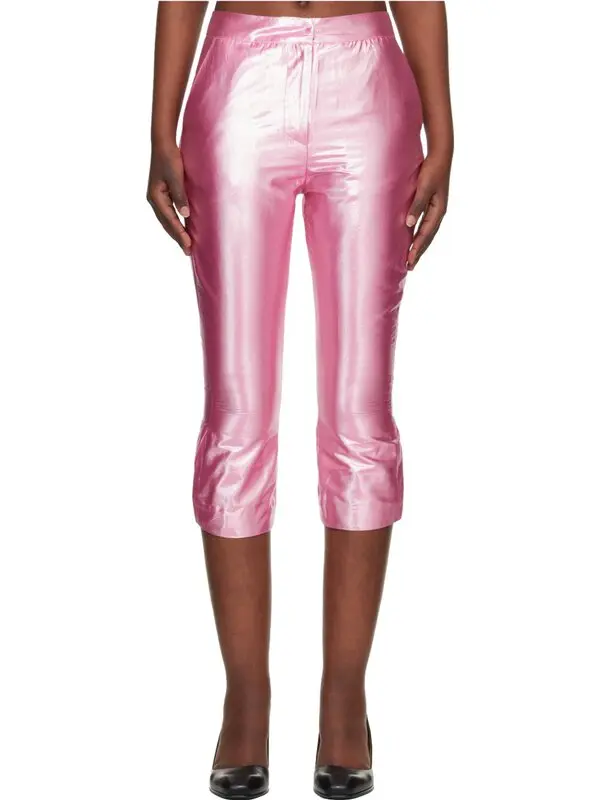 EDWARD CUMING Metallic Capri Pants - Pink