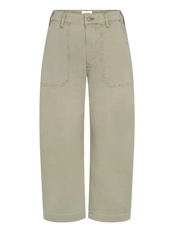 FRAME High-rise Cropped Trouser With Utility Pockets - Thyme