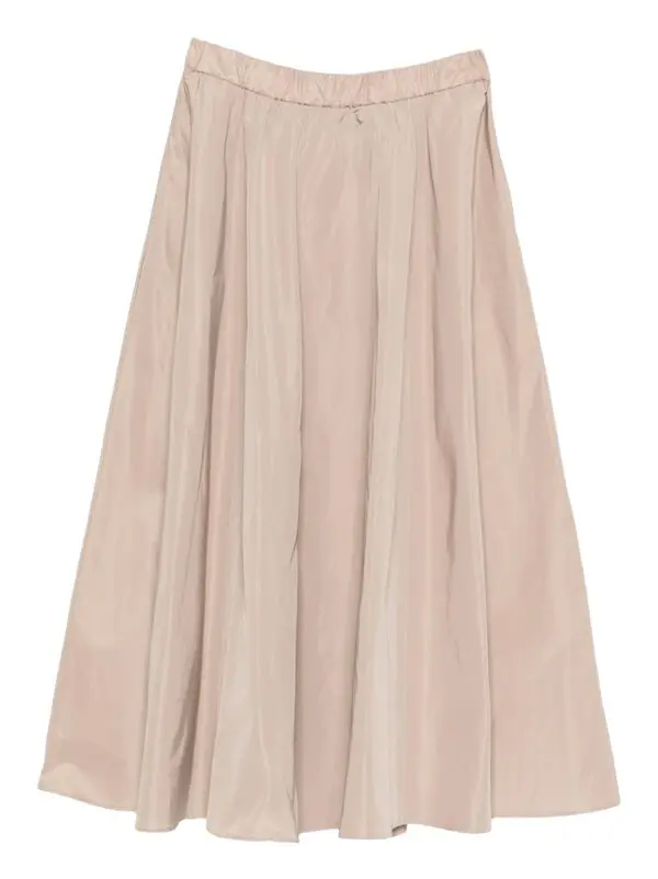 Aspesi Pleated Taffeta Skirt - Nude