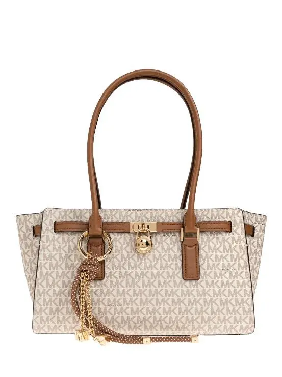 Michael Kors Hamilton Satchel Bag - Vanilla/acorn