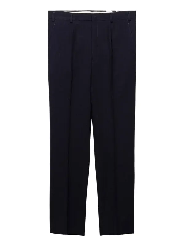 Prada Pleated Tailored Trousers - Navy