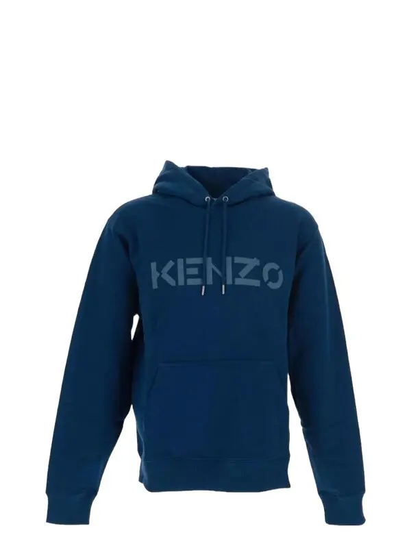 Kenzo Logo-print Cotton Hoodie - Blue