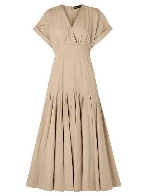 Proenza Schouler Ciara Pleated Dress - Beige