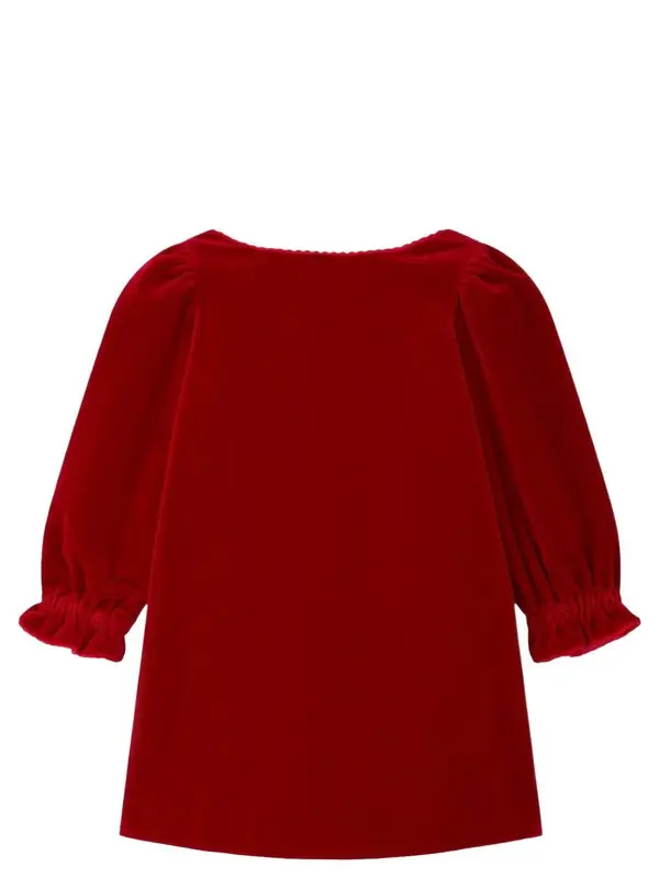 Bonpoint Ruffled Bow Dress - Red