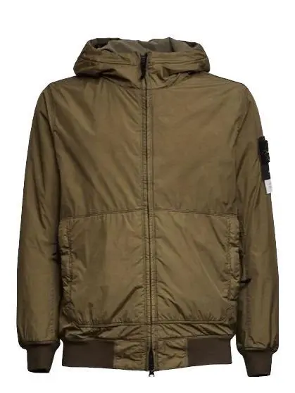 Stone Island Hooded Zip-up Padded Jacket - Green