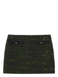 Gucci Bouclé Mini Skirt - Green/black