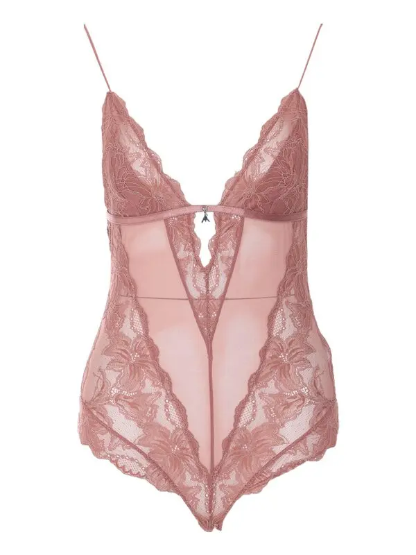 Patrizia Pepe Lace Cut-out Bodysuit - Pink
