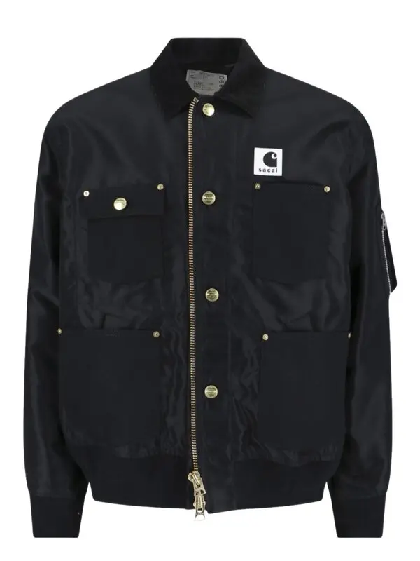 Sacai Carhartt Wip Nylon Twill Blouson Jacket - Black