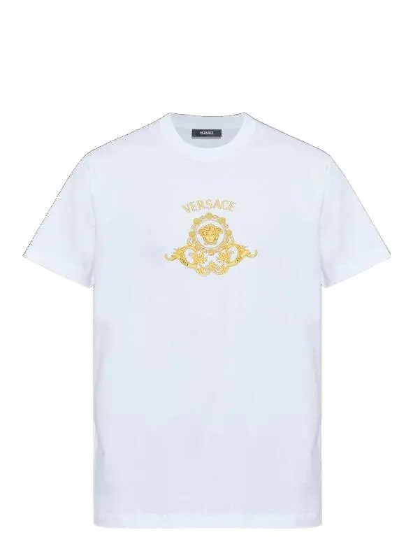 Versace Logo-printed Crewneck T-shirt - White