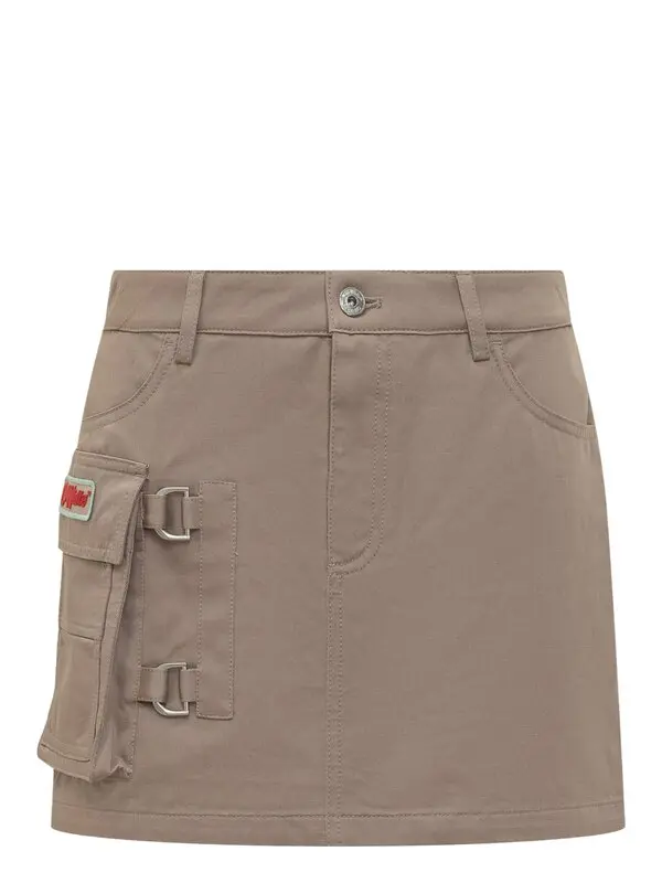 Off-White Logo Patch Mini Skirt - Gray