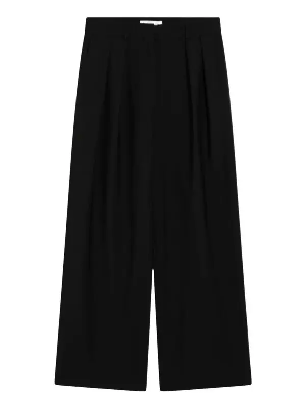THE FRANKIE SHOP Wide-leg Wool-blend Trousers - Black