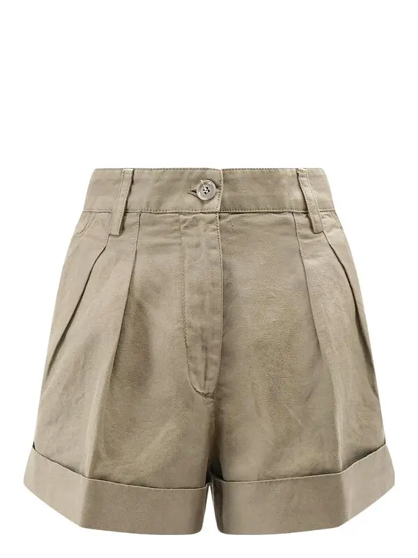 Aspesi Pleated Cuffed Shorts - Nude