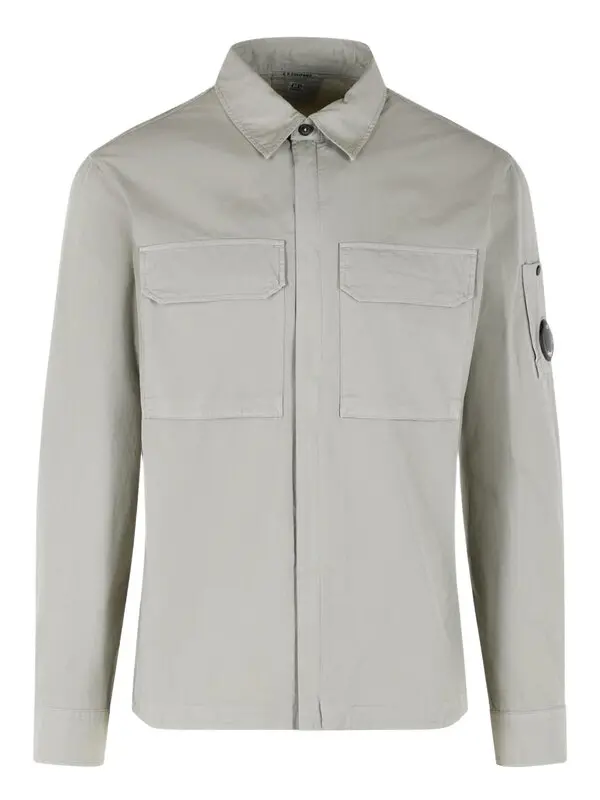 C.P. COMPANY Lens Button-up Overshirt - Gray