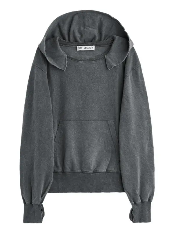 Our Legacy Washed Fleece Hoodie - Water-washed Black