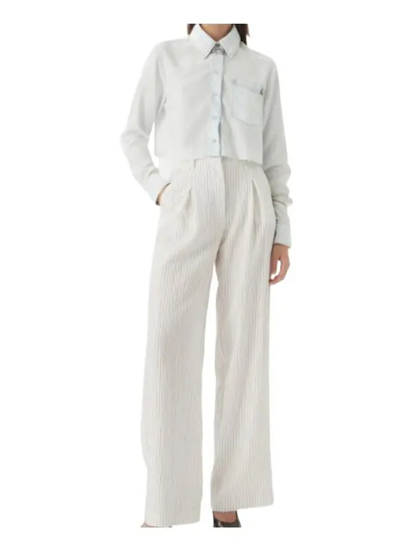 Patrizia Pepe Cropped Button-up Shirt With Chest Pocket - White
