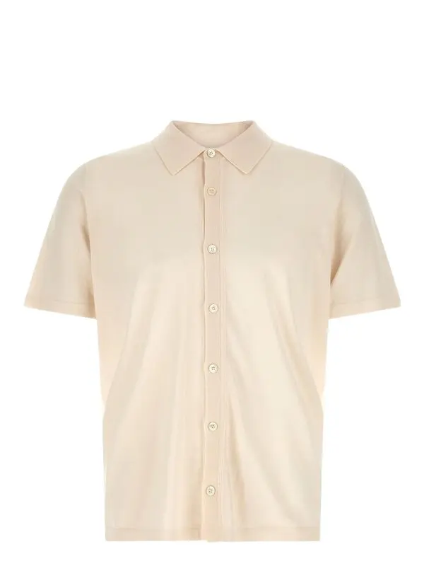 ROBERTO COLLINA Short-sleeve Knit Shirt - Nude