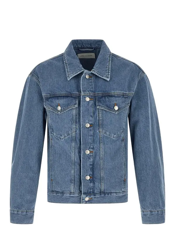 Dries Van Noten Contrast-stitch Denim Jacket - Blue
