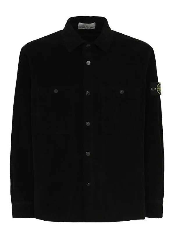 Stone Island Cotton Corduroy Shirt - Black