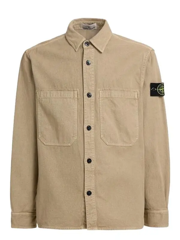 Stone Island Vintage Effect Cotton Shirt - Nude
