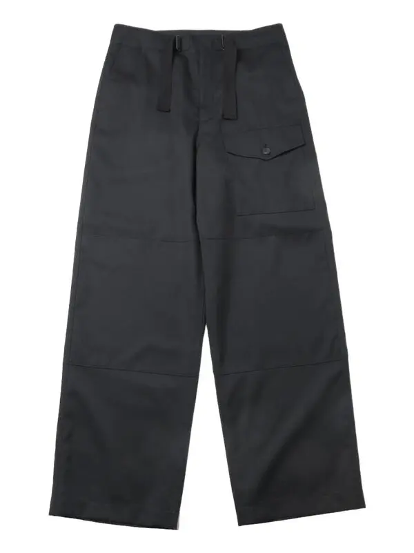 Auralee Belted Casual Pants With Adjustable Buckles - Black