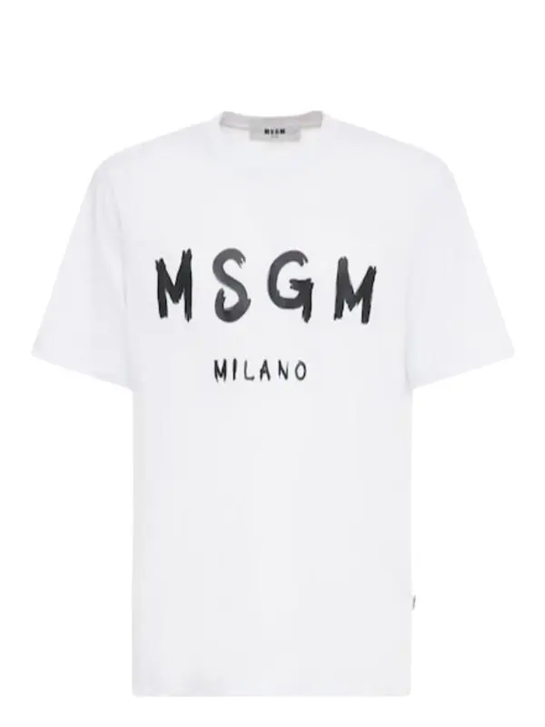 MSGM Logo Printed T-shirt - White