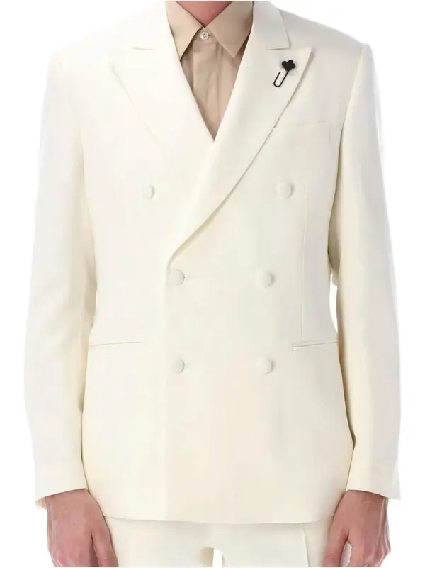 LARDINI Soiree Double-breasted Blazer - Ivory
