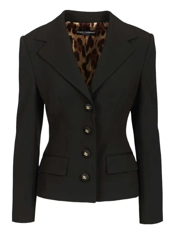 Dolce & Gabbana Fitted Blazer With Notched Lapel - Black