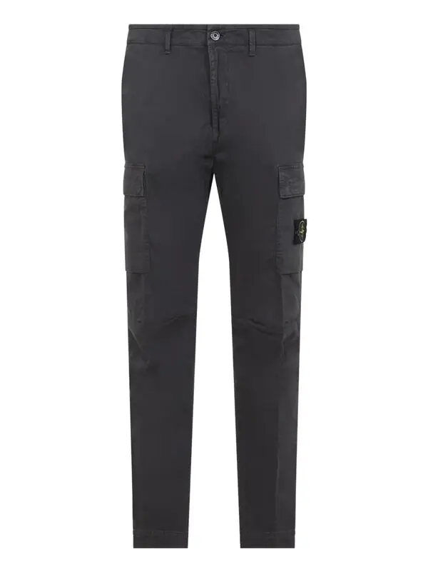 Stone Island Cargo Pants With Logo Patch - Charcoal